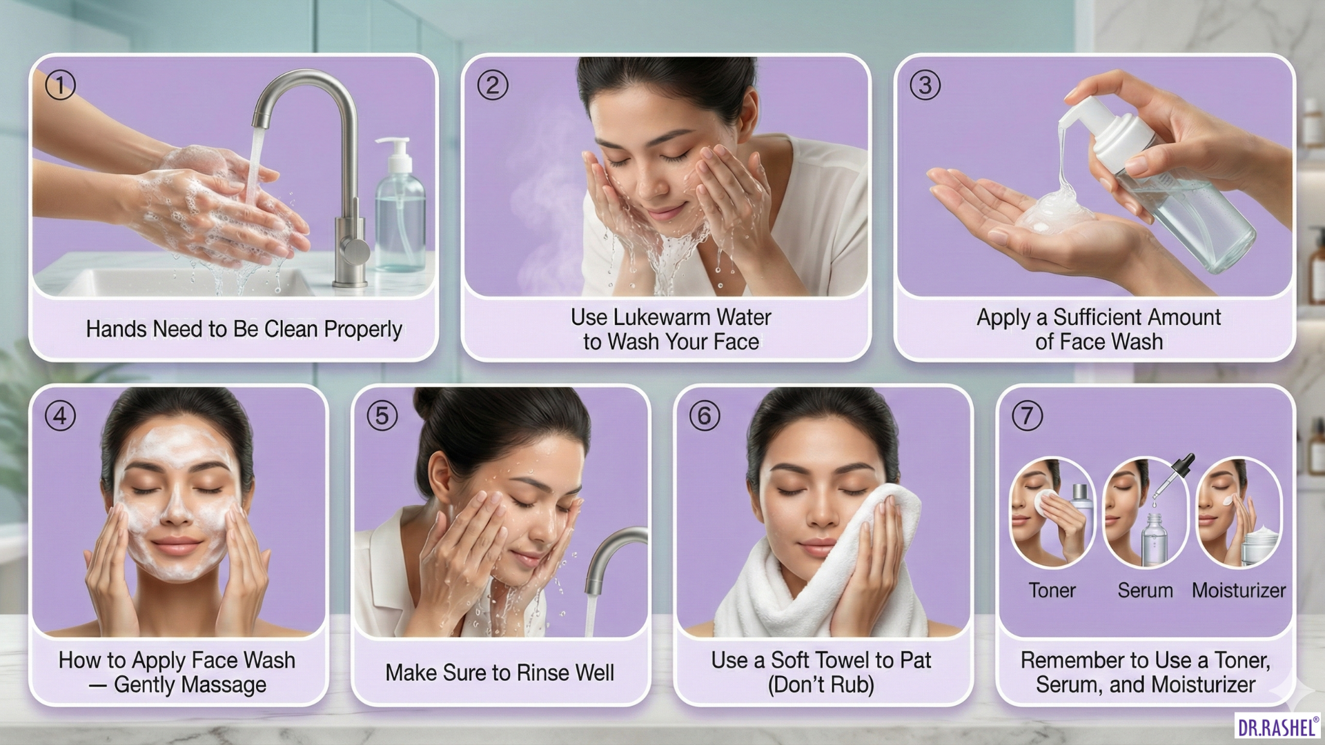 How to Apply Wash Properly | How to Use Face Cleaser – Dr.Rashel
